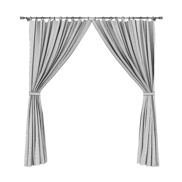 Red Curtains - 3D Model from CGAxis