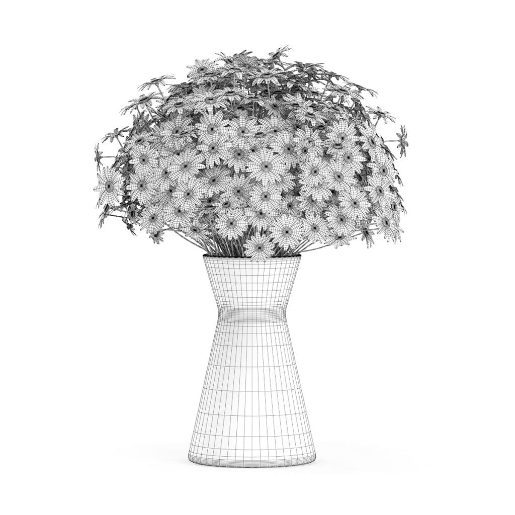 Small Daisies in Blue Vase