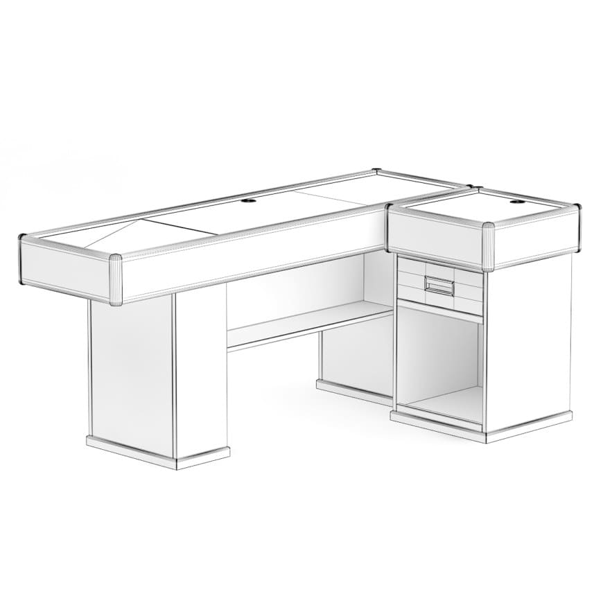 Grey Cashier Desk