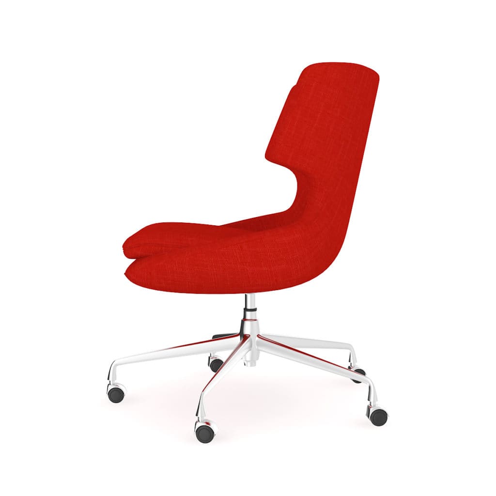 Red Fabric Swivel Chair