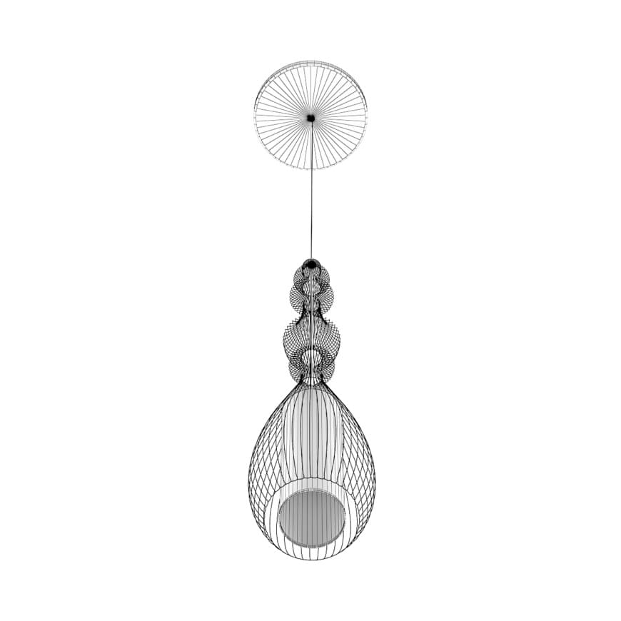 Ceiling Lamp with Wire Shade