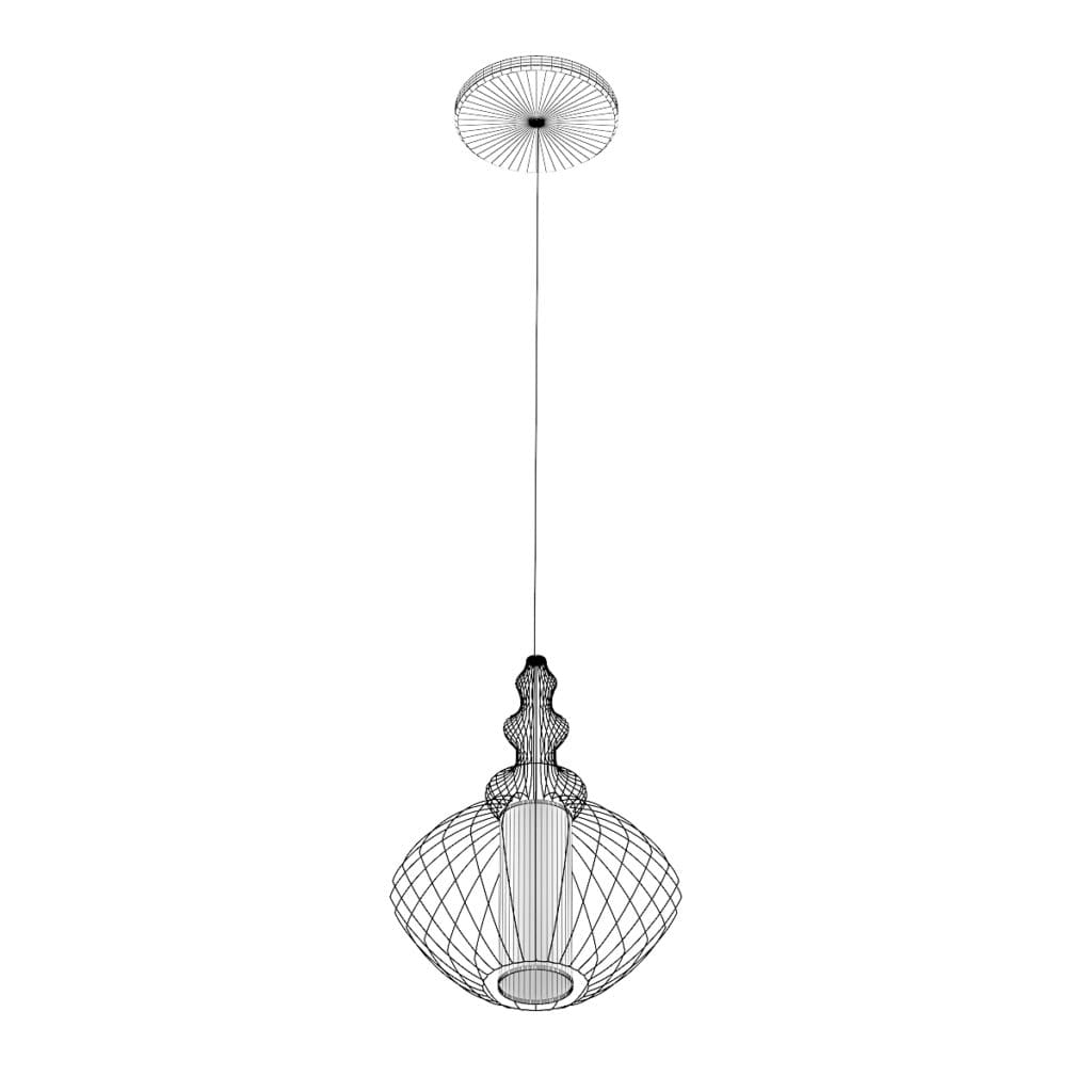 Ceiling Lamp with Wire Shade