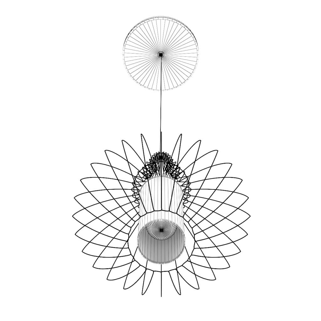 Ceiling Lamp with Wire Shade