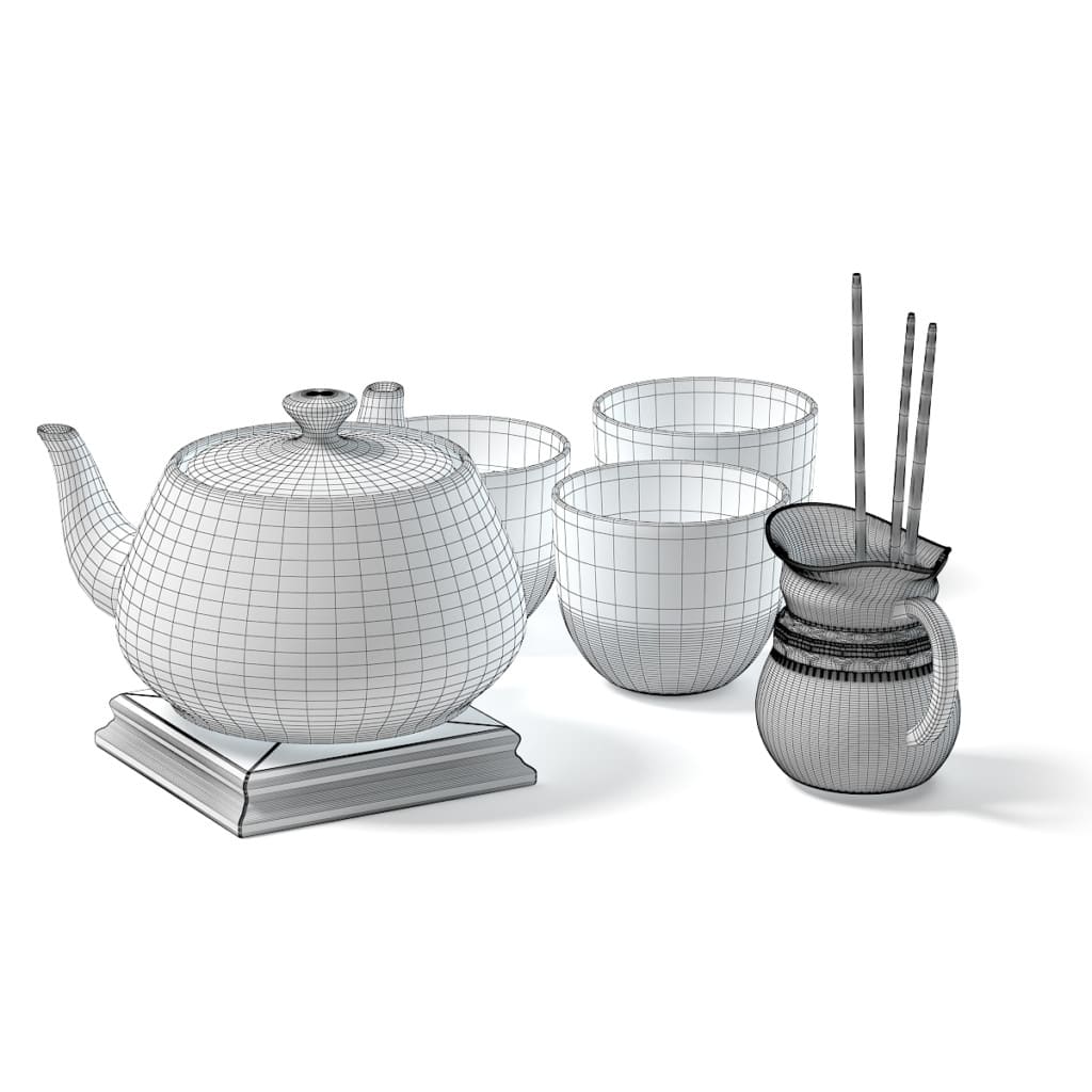 Tea Set 3D Model - CGAxis - 3D models, PBR, HDRI for your 3D ...