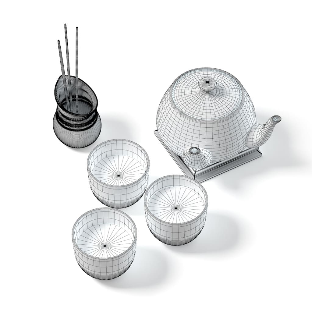 Tea Set 3D Model - CGAxis - 3D models, PBR, HDRI for your 3D ...