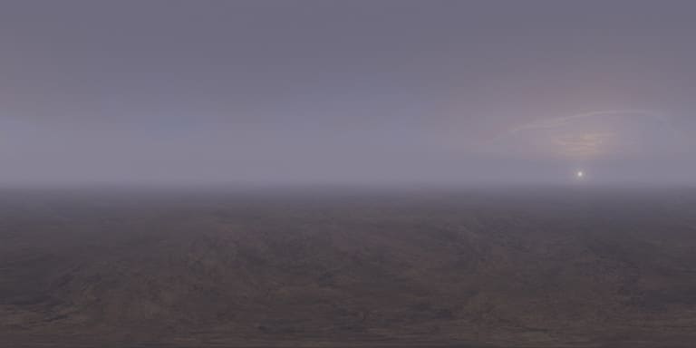 Evening Foggy Snow Planes HDRI Sky