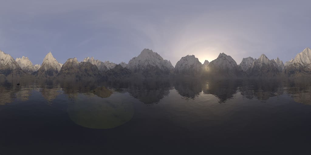 Morning Lake and Mountains HDRI Sky