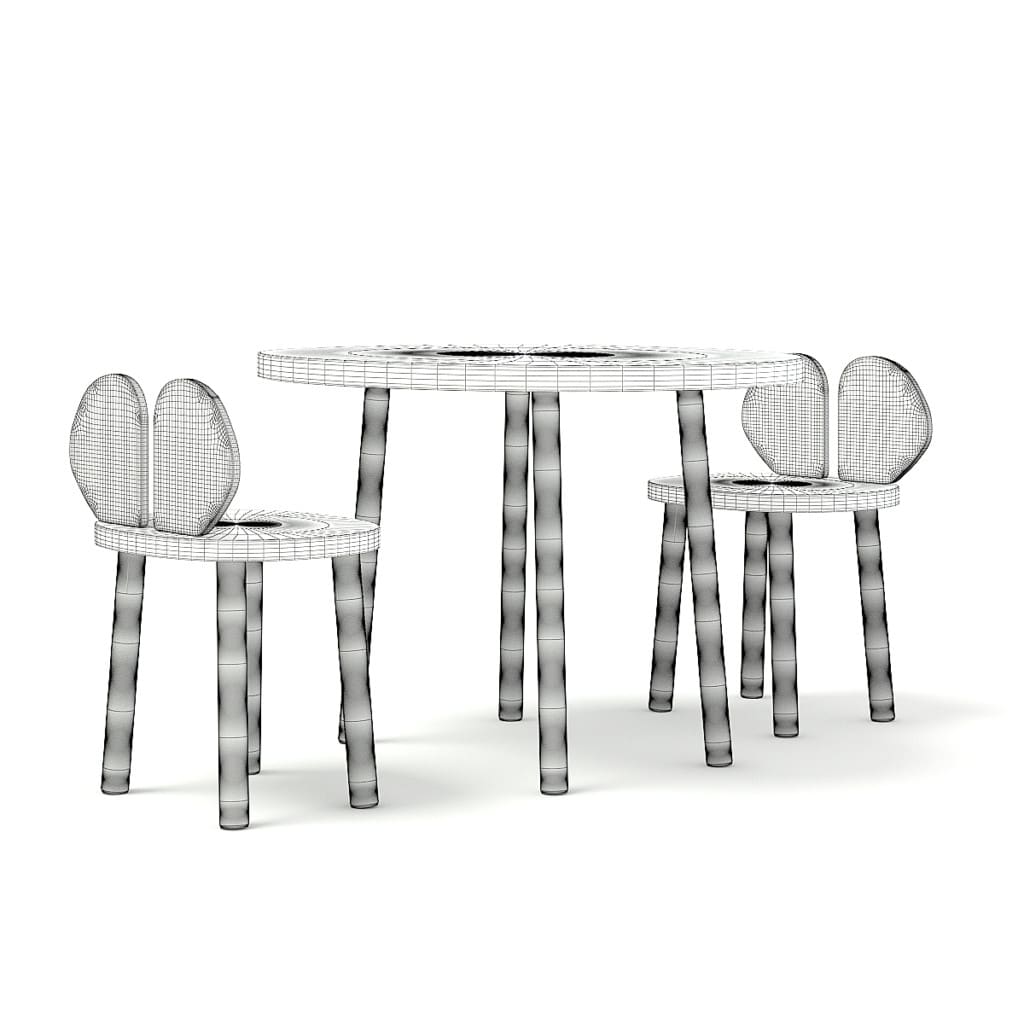 Children's Table and Chairs (9620) - CGAxis - 3D models, PBR, HDRI for ...