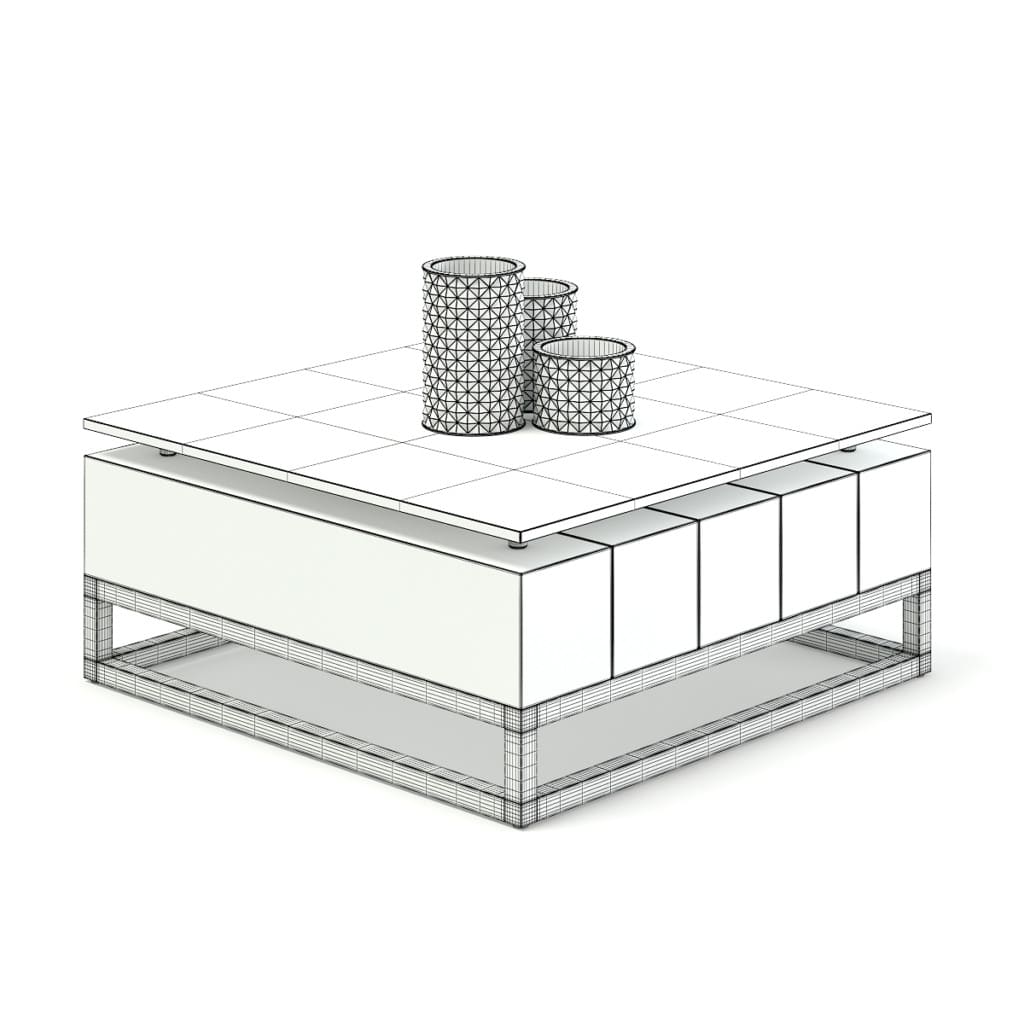 Wood and Glass Coffee Table 3D Model (9723) - CGAxis - 3D models, PBR ...