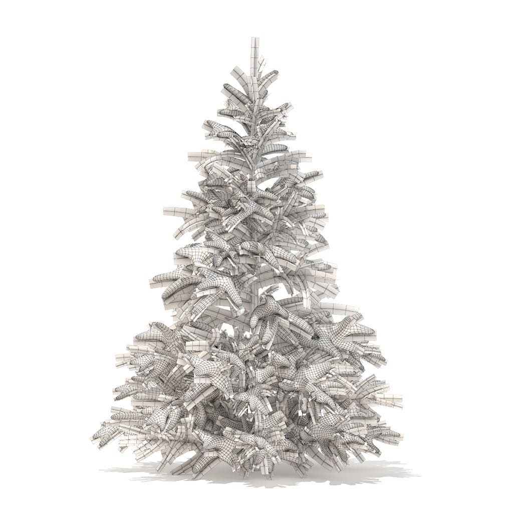Spruce Tree with Snow 3D Model 1.5m