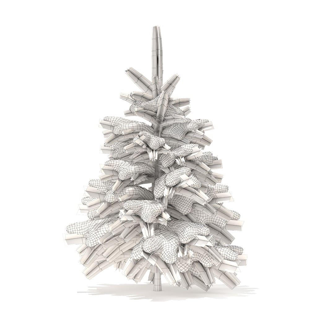 Fir Tree with Snow 3D Model 0.8m