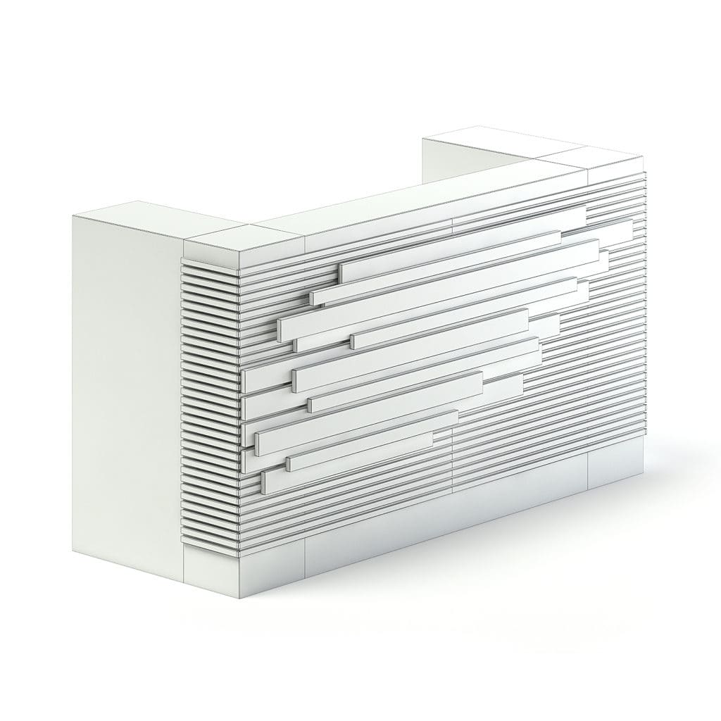 Rectangular Reception Desk 3D Model