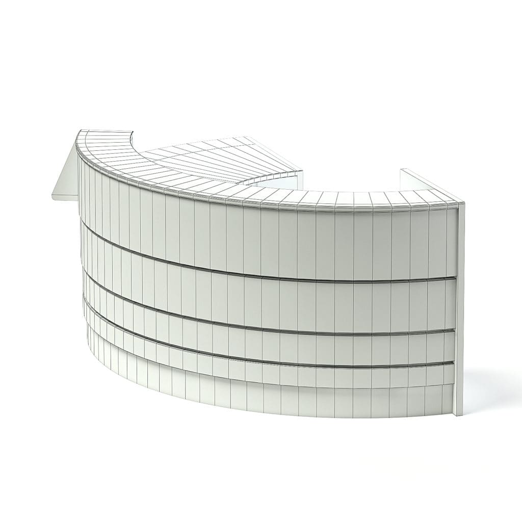 Round Reception Desk 3D Model