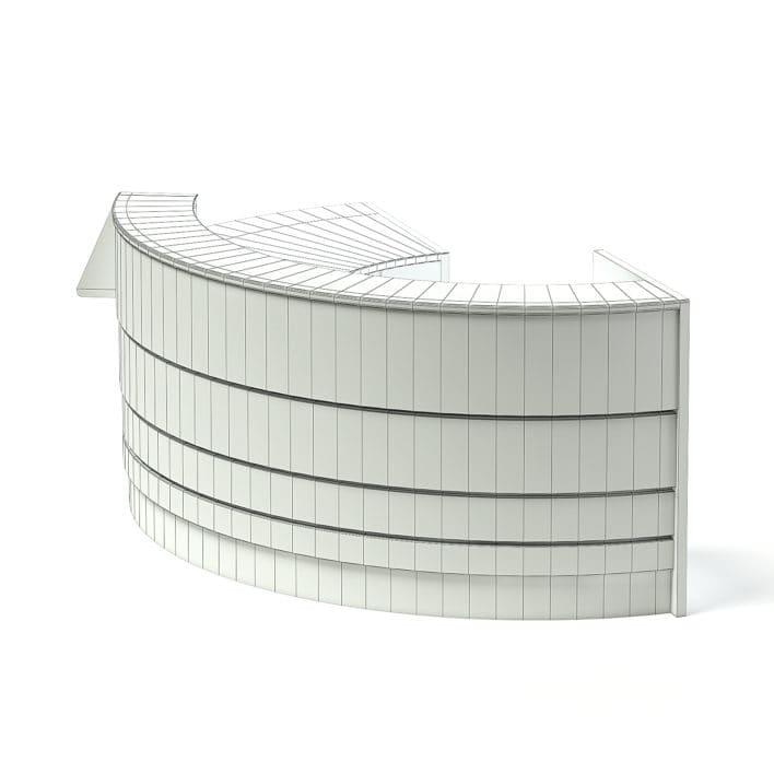 Round Reception Desk 3D Model