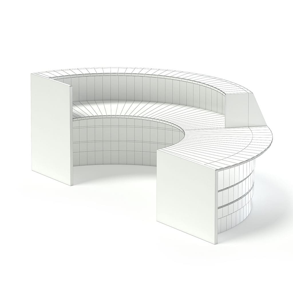 Round Reception Desk 3D Model