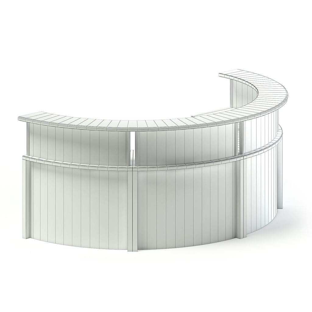 Round Reception Desk 3D Model