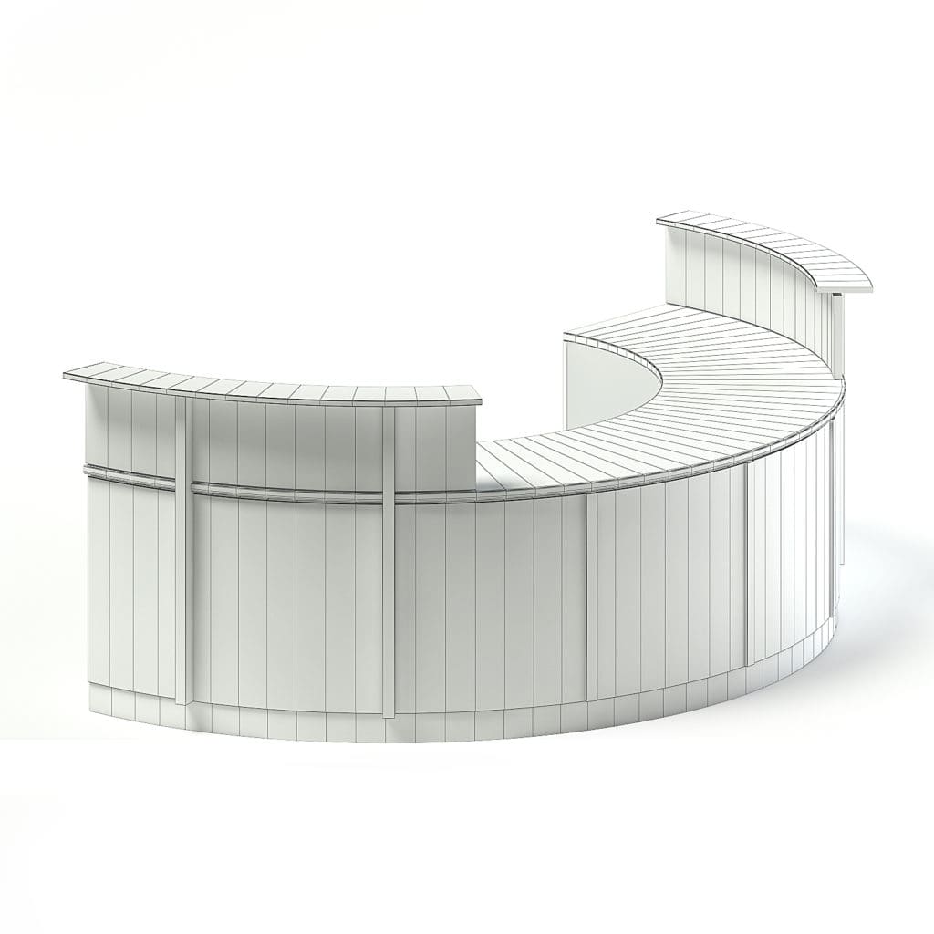 Round Reception Desk 3D Model