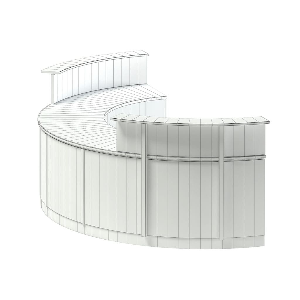 Round Reception Desk 3D Model