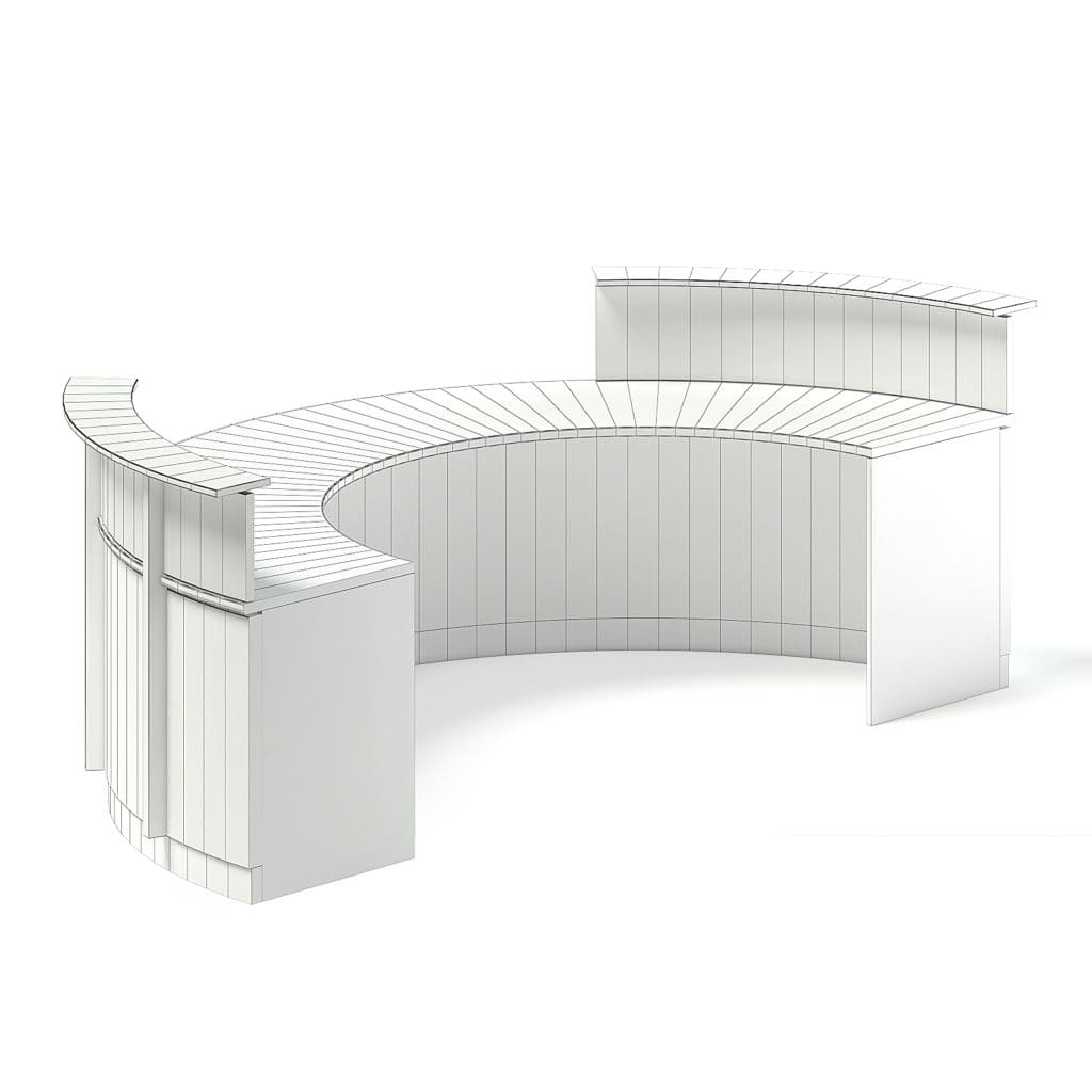 Round Reception Desk 3D Model
