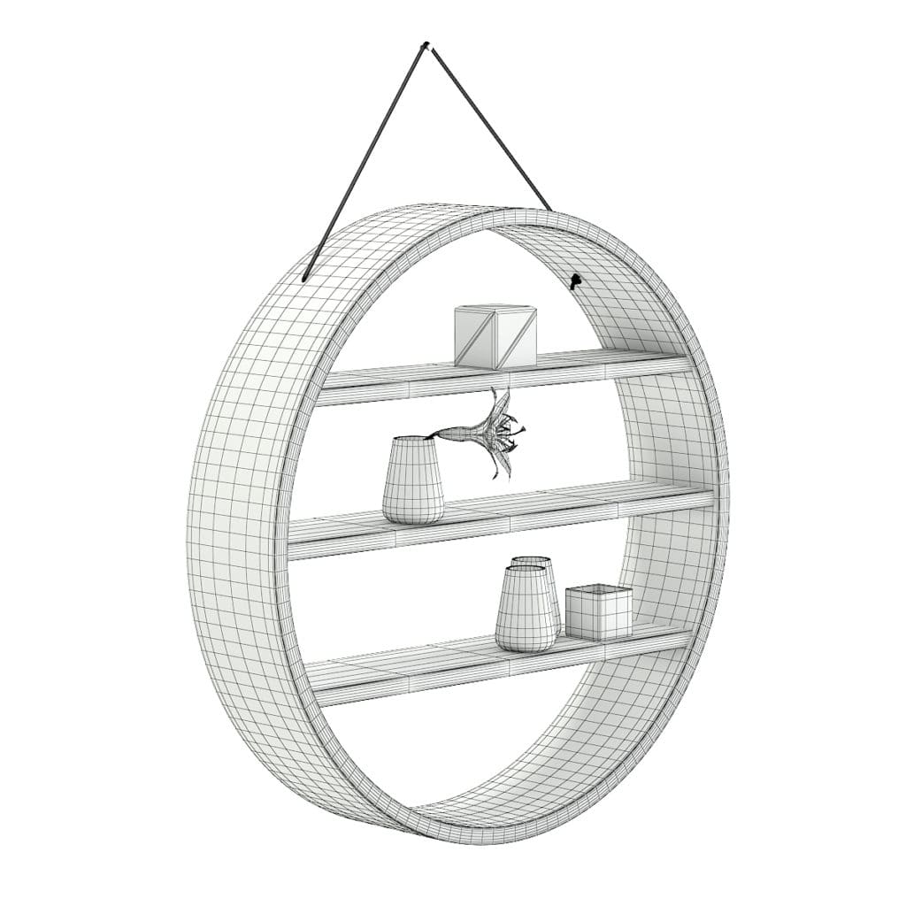 Circle Shaped Wall Shelf 3D Model