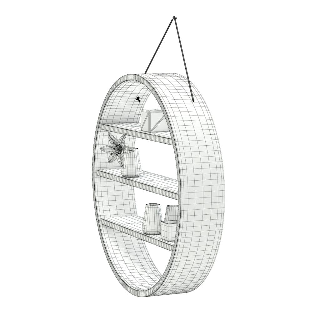 Circle Shaped Wall Shelf 3D Model