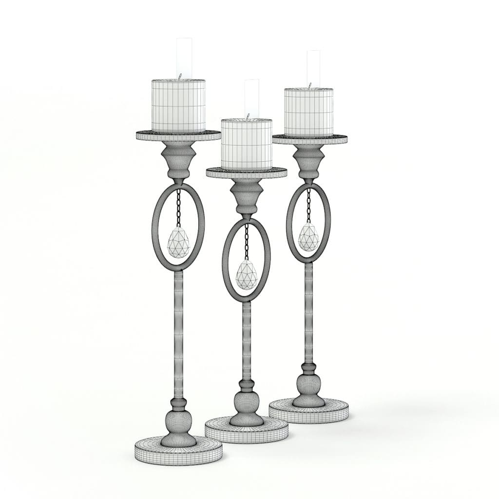 Golden Candlesticks 3D Model