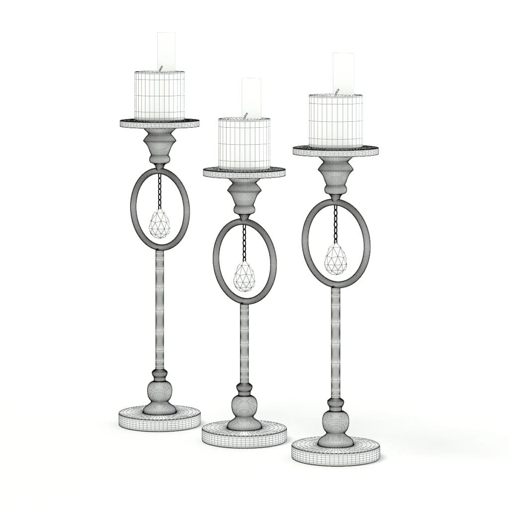 Golden Candlesticks 3D Model