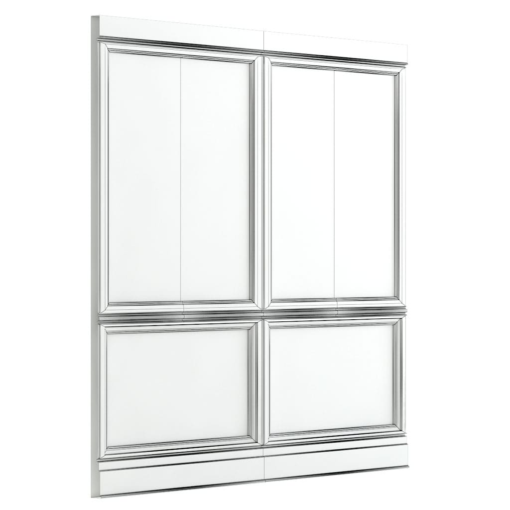 Classic White Wall Panel 3D Model
