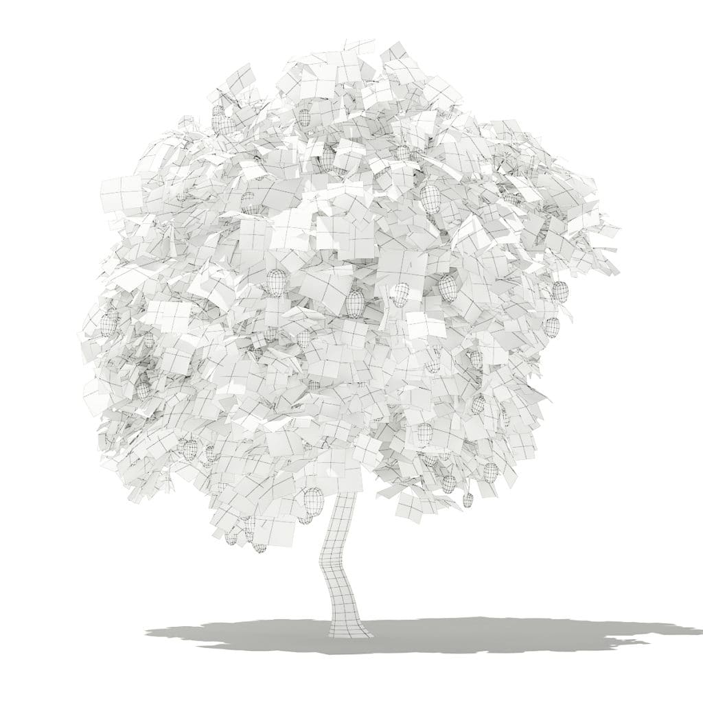 Mango Tree with Fruits 3D Model 2.7m