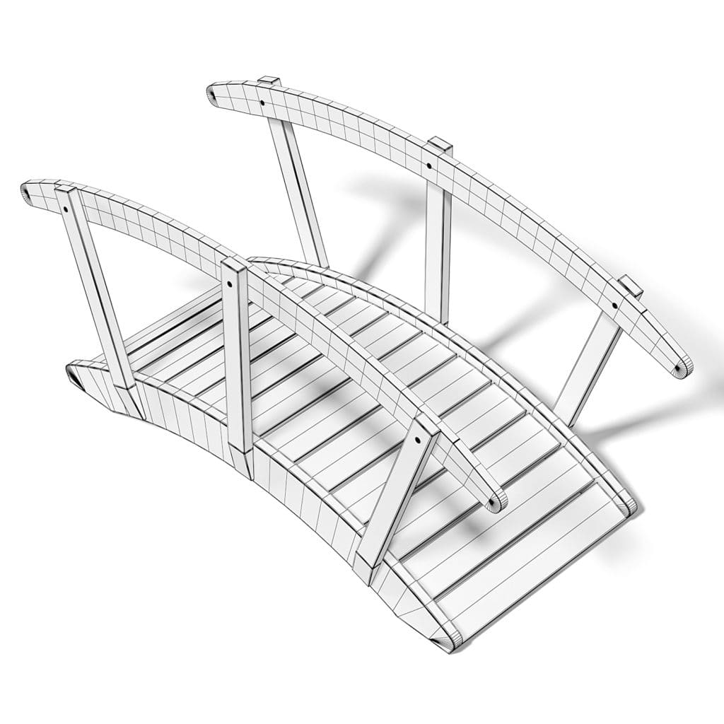 Small Wooden Bridge 3D Model