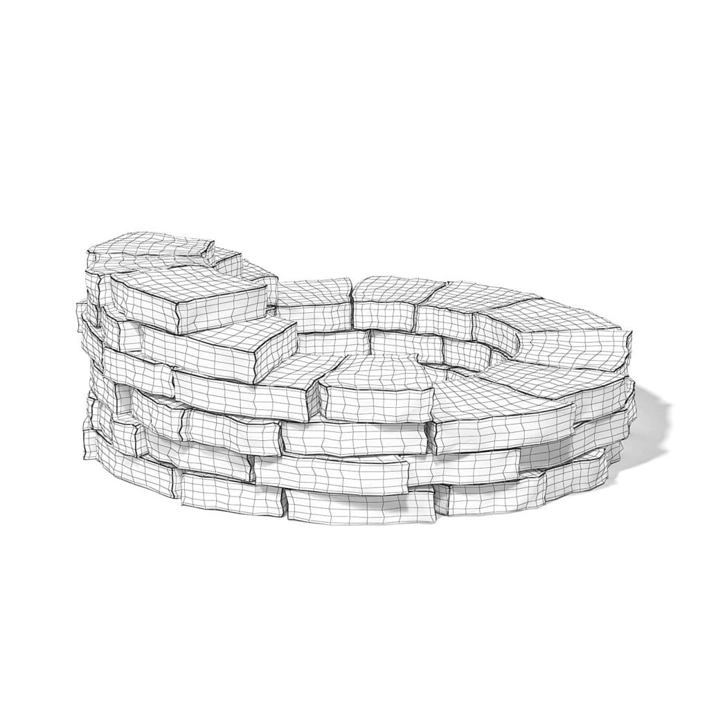 Round Stone Wall 3D Model