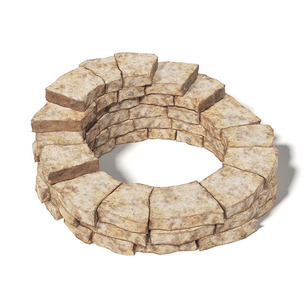Round Stone Wall 3D Model