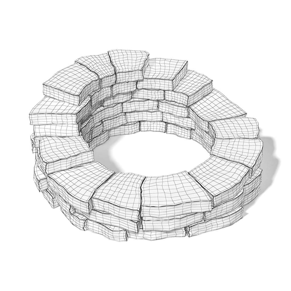 Round Stone Wall 3D Model