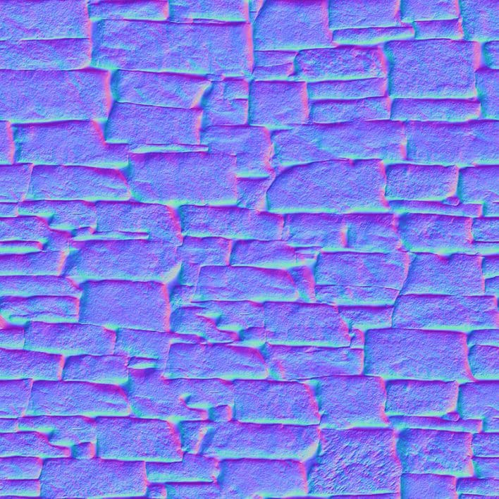 Orange Stone Brick Wall PBR Texture