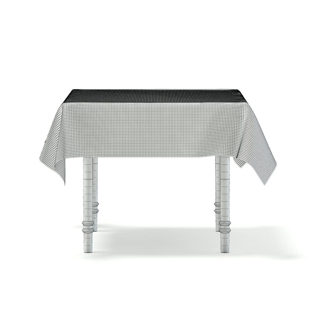 Classic Table with a Tablecloth 3D Model (9920) - CGAxis - 3D models ...