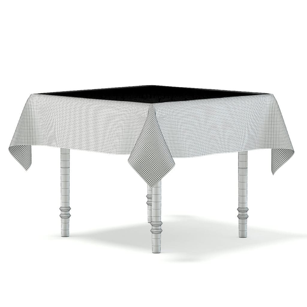 Classic Table with a Tablecloth 3D Model (9920) - CGAxis - 3D models ...