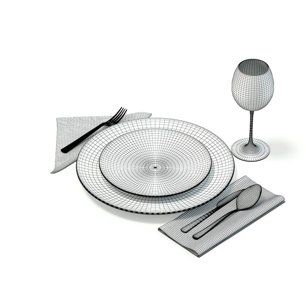 Tableware Set 3D Model (9932) - CGAxis - 3D models, PBR, HDRI for your ...