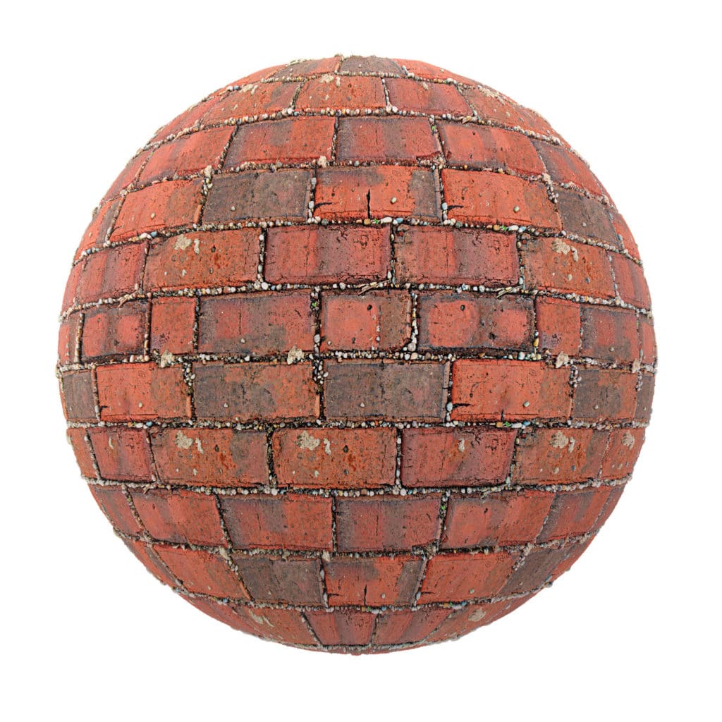 Red Brick Pavement PBR Texture