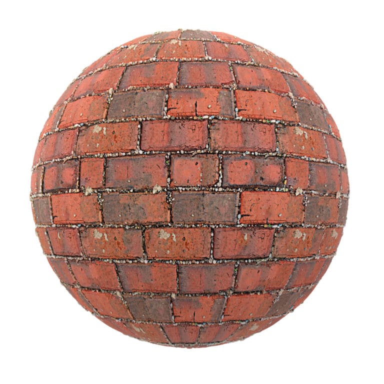 Red Brick Pavement PBR Texture