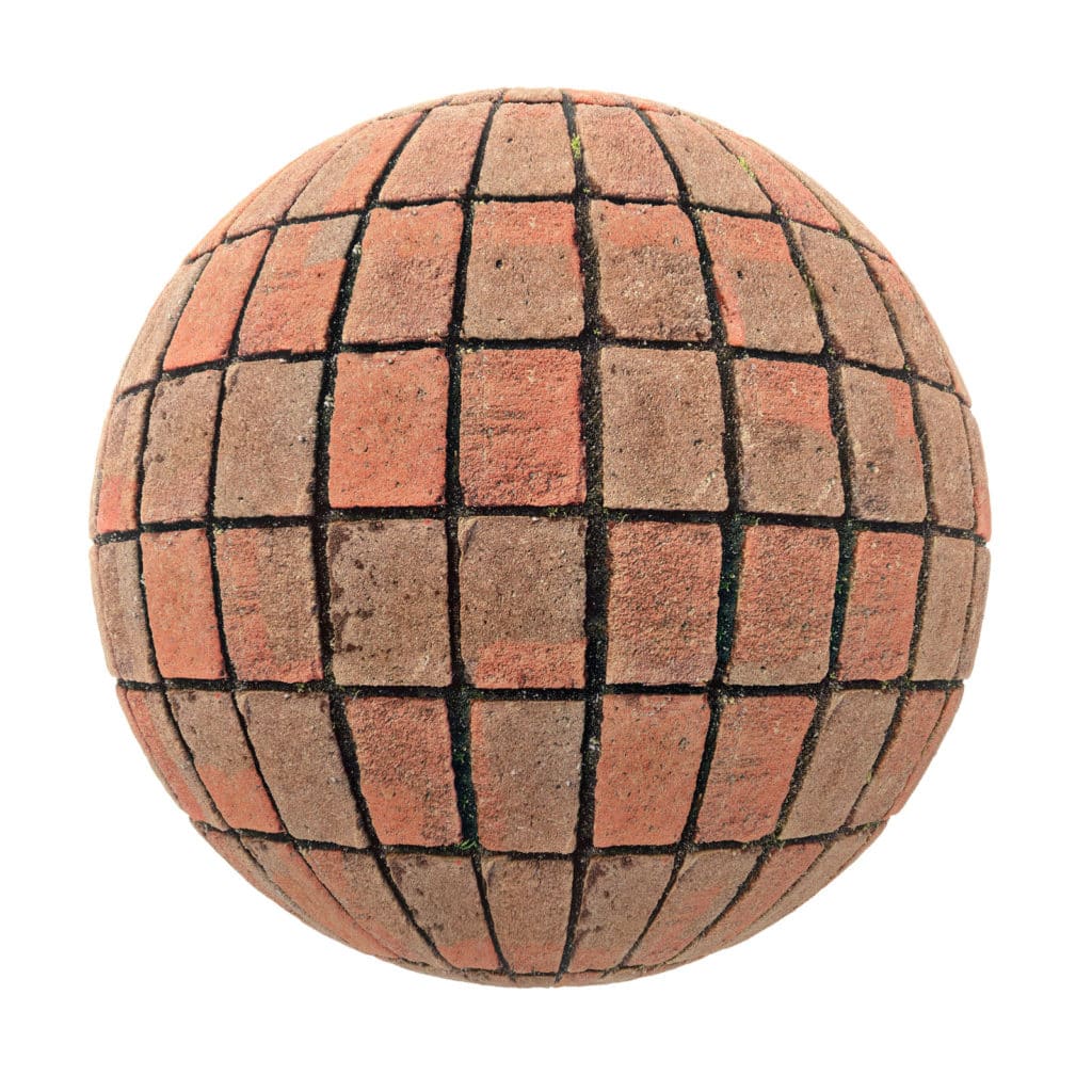 Red Brick Pavement PBR Texture