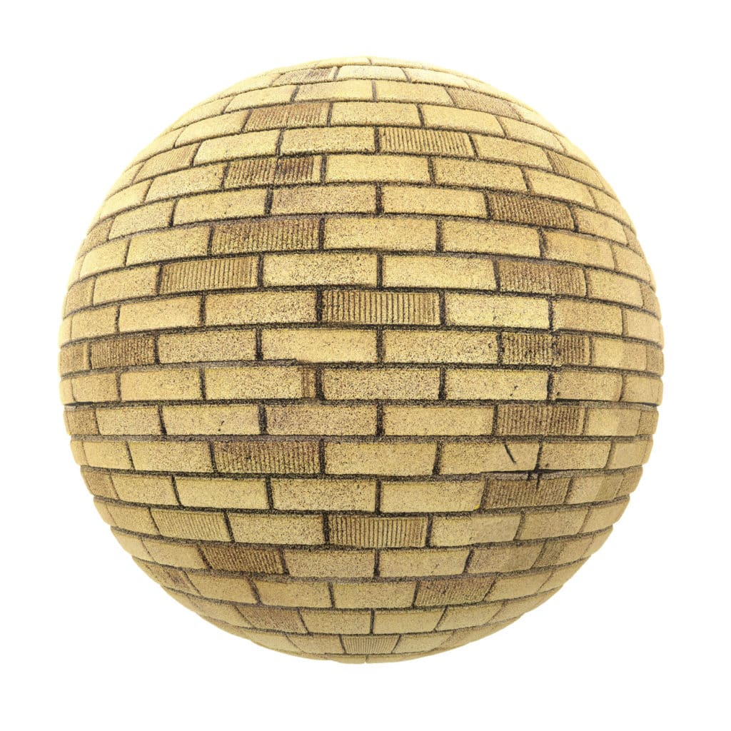 Yellow Brick Wall PBR Texture