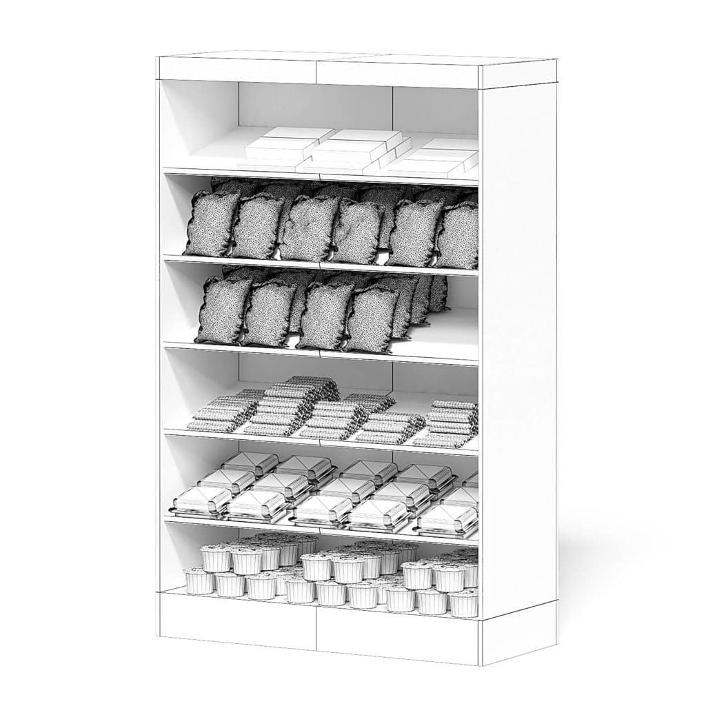 Market Shelf 3D Model - Snacks