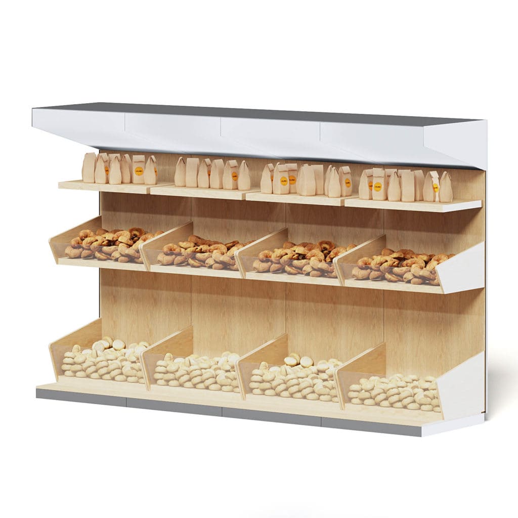Market Shelf 3D Model - Buns
