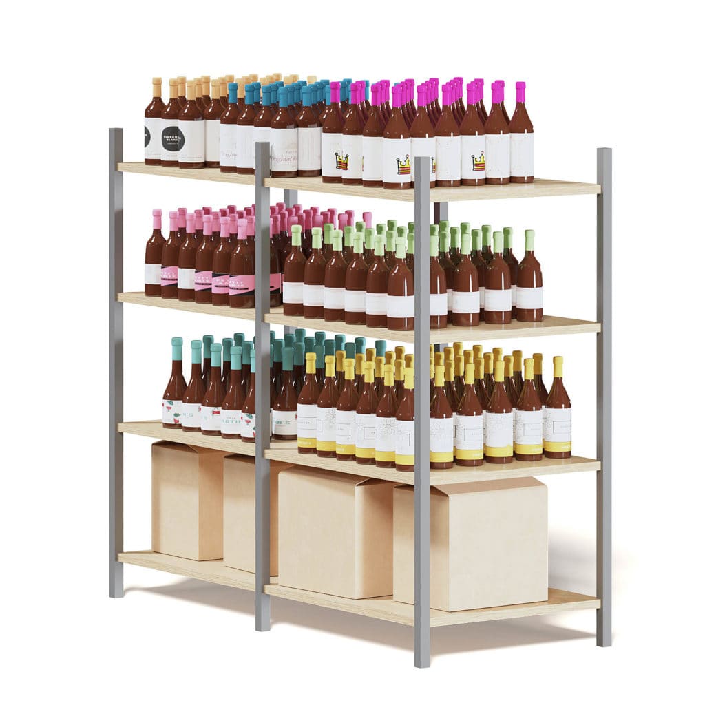 Market Shelf 3D Model - Wines