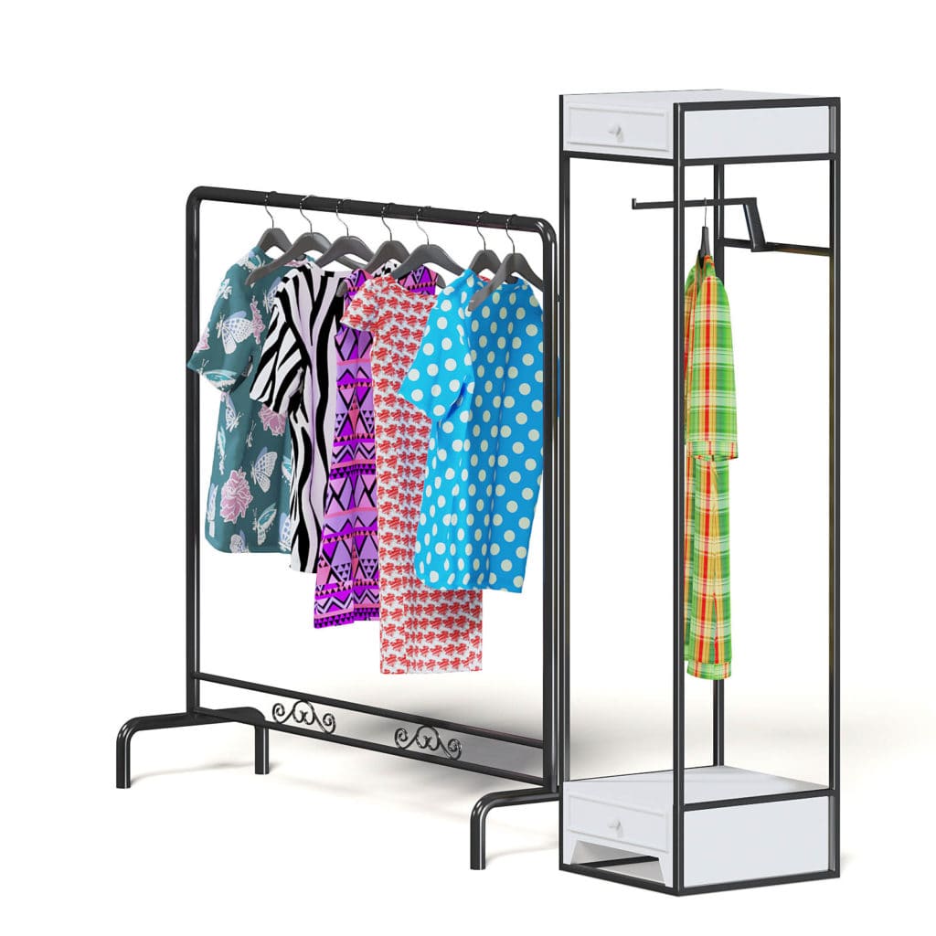 Market Rack 3D Model - Clothes