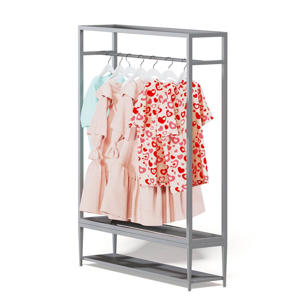 Market Rack 3D Model - Clothes