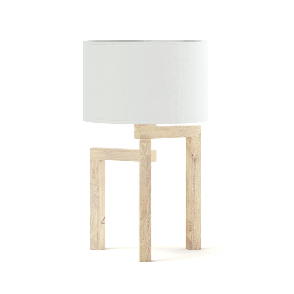Wooden Table Lamp 3D Model