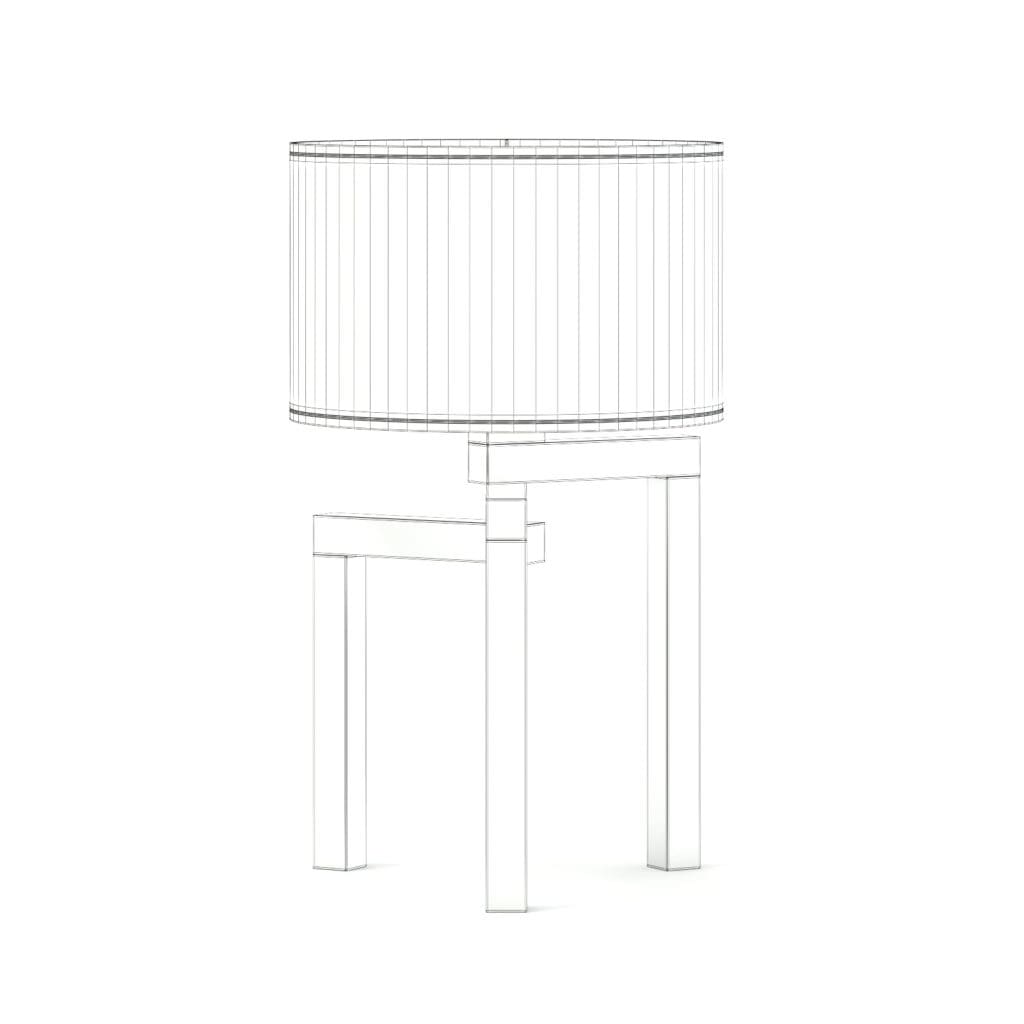 Wooden Table Lamp 3D Model
