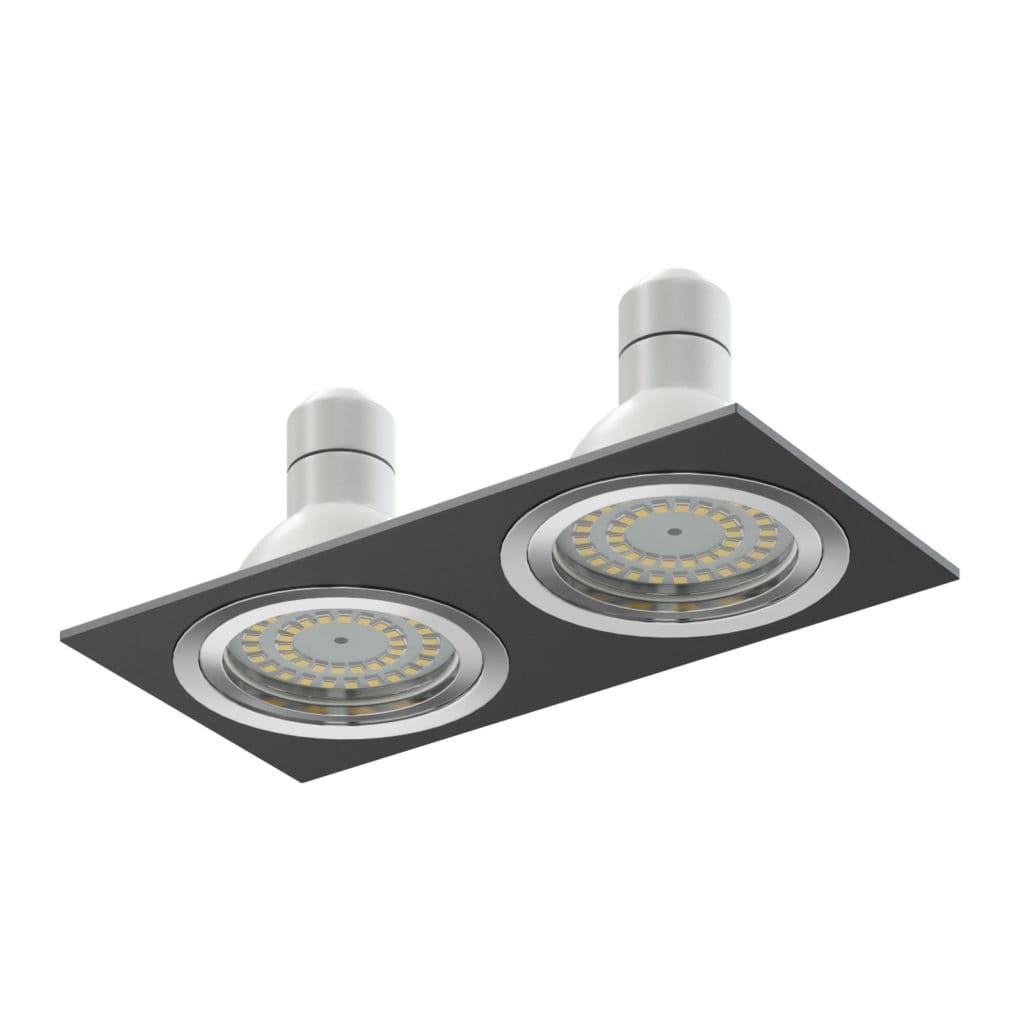Double Black Halogen Light 3D Model