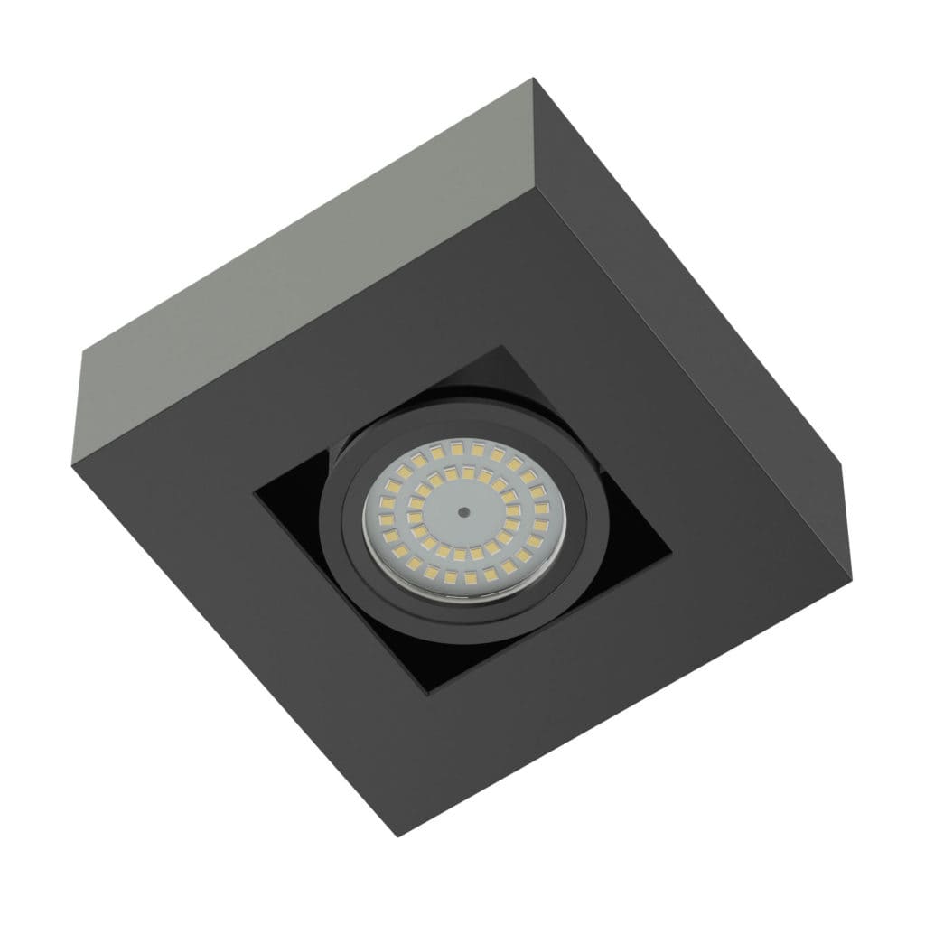 Black Rectangular Halogen Light 3D Model